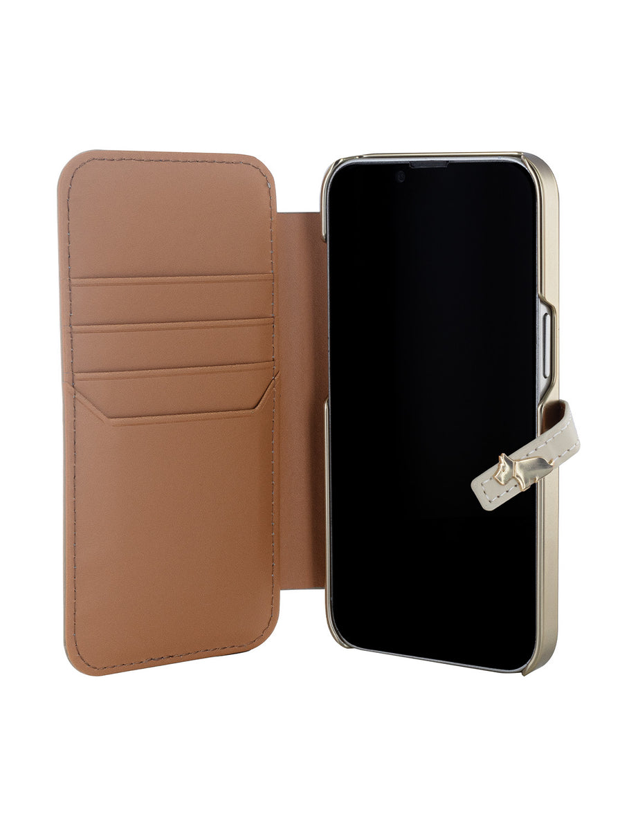 Radley Folio Case for iPhone 12 Clay Brown Pale Gold – Proporta